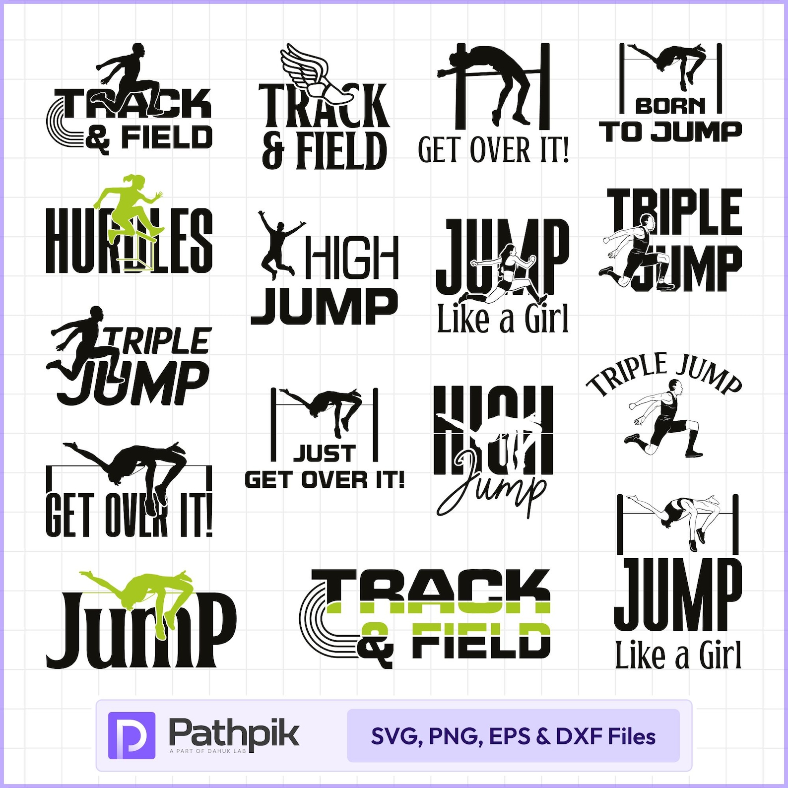 Track and Field SVG 16 Designs, Team Mascot Logo Runner School Mascot ...
