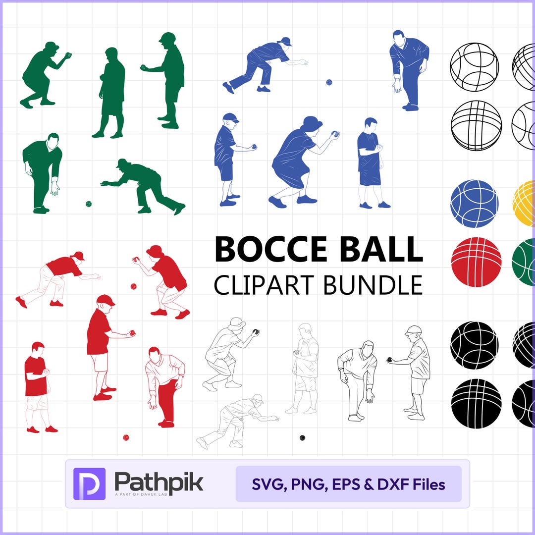 Bocce Ball SVG File, Bocce Ball Player SVG, Bocce Ball Clipart Bundle ...