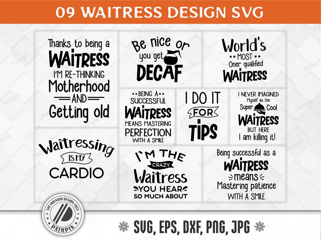 Waitress SVG, Restaurant Service Svg, Food Server Svg, Server Squad Svg ...