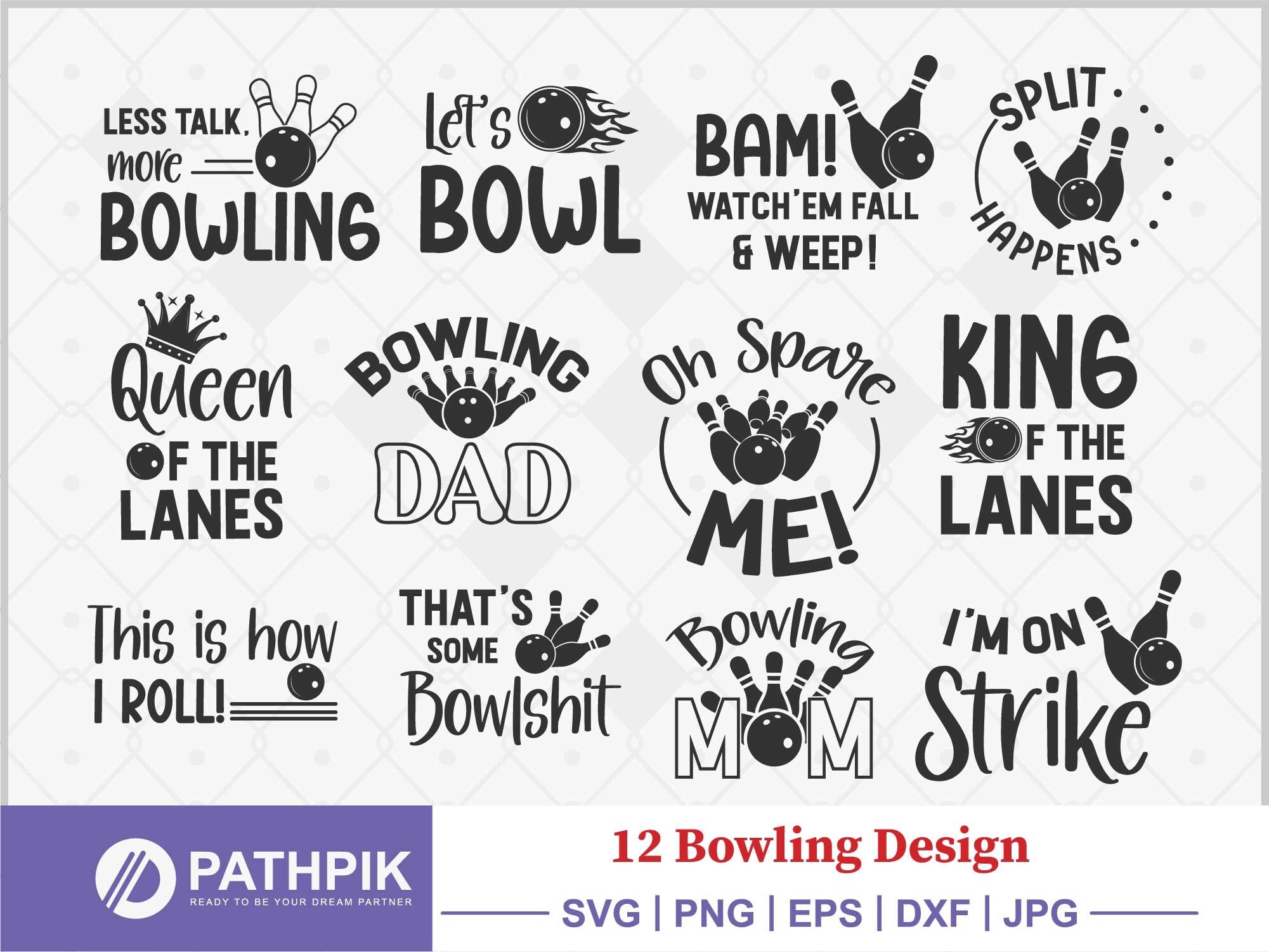 Bowling SVG Cut Files for Your Crafting Work - Etsy