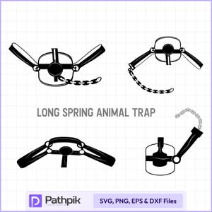 Long Spring Animal Trap SVG Bundle, Trapping Clipart (svg, Png, Eps ...