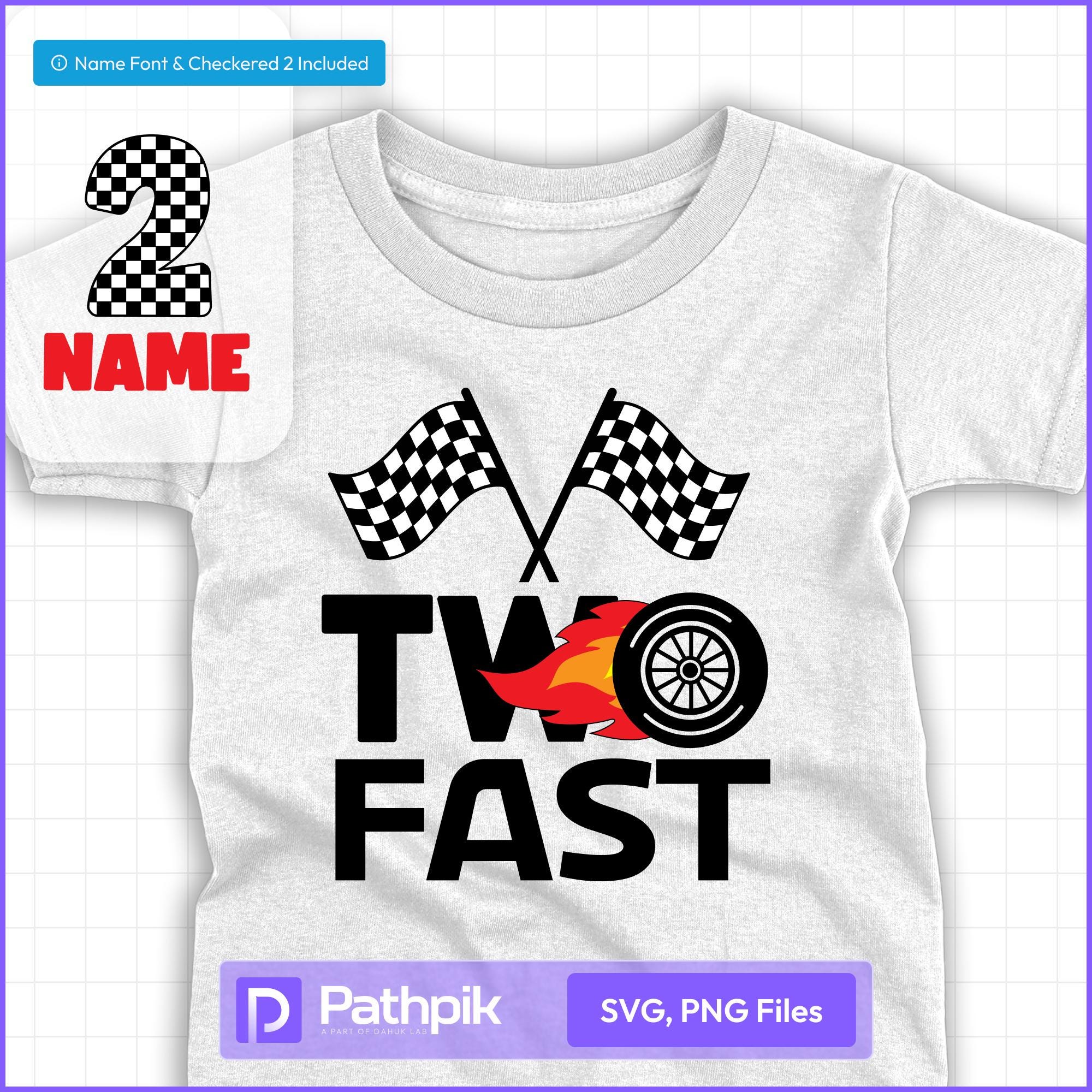Two Fast Birthday Boy SVG and PNG Cut Files, Car Race Birthday 2, Race ...