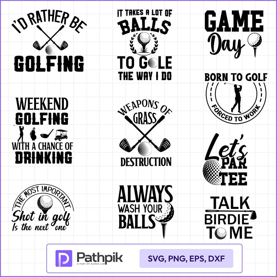Funny Golf SVG Bundle, Golf SVG 10 Designs, Humorous Quotes & Weekend ...