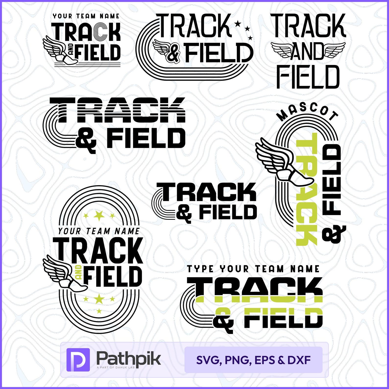 Track and Field SVG, Team Mascot Logo Runner School Mascot Track and ...