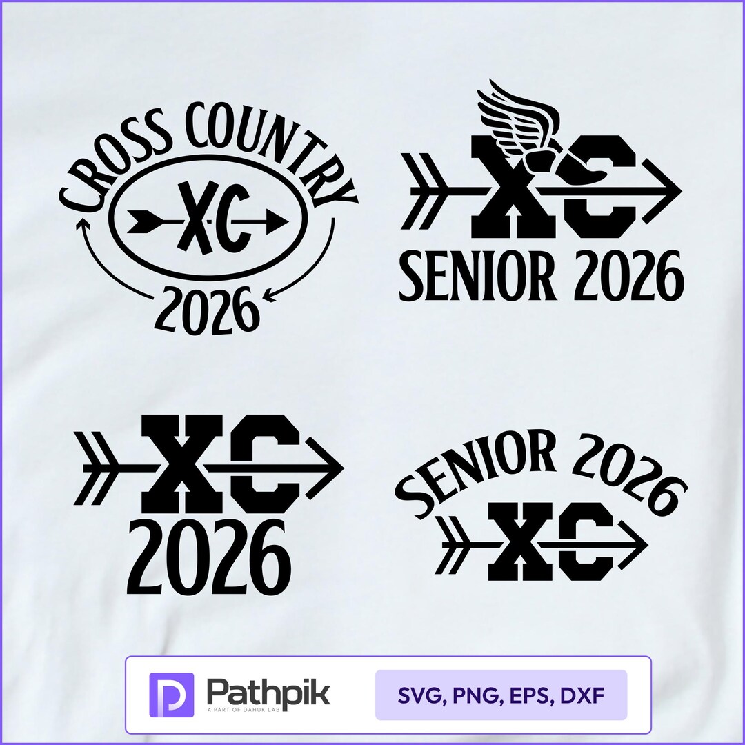 Cross Country 2026 SVG Bundle, XC Senior Designs With Arrows & Winged ...
