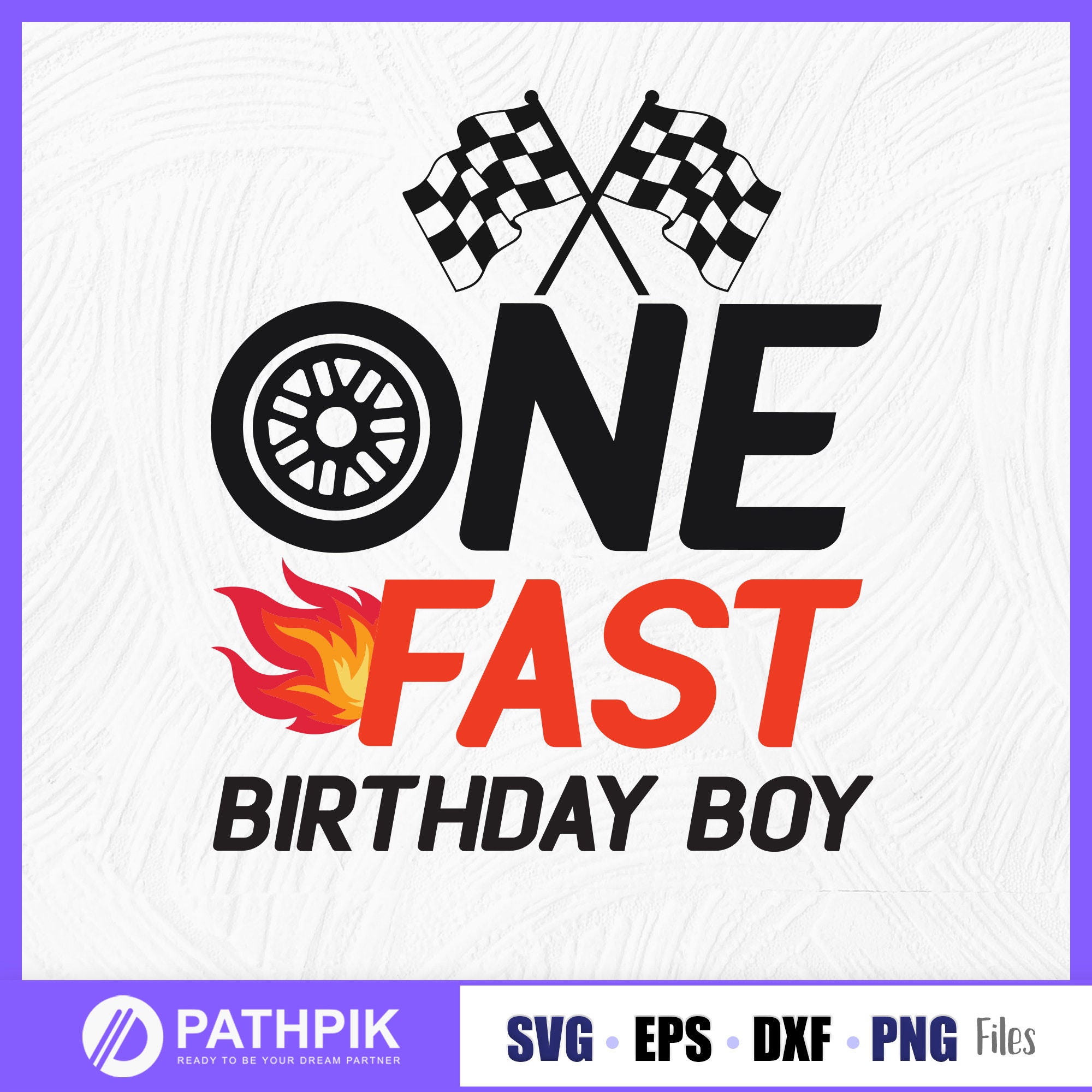 One Fast Birthday Boy SVG Design 1st Race Car Birthday Race - Etsy