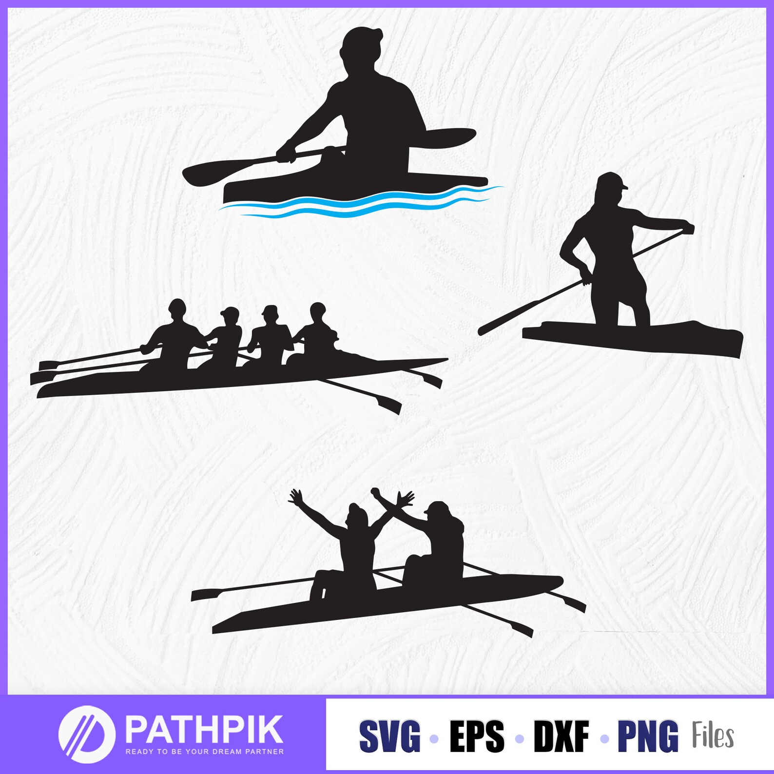Rowing Silhouette 21 Design, Rowing SVG, Kayak SVG, Summertime SVG ...