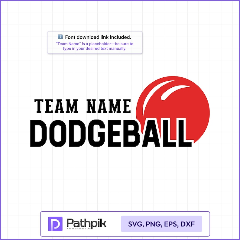 Dodgeball Team Logo SVG Template – Editable Red Ball Cut File for ...