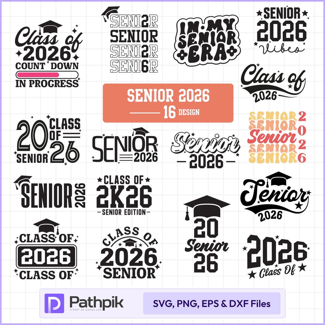 Senior 2026 SVG Bundle, Class of 2026 Svg, Graduation Svg Bundle ...