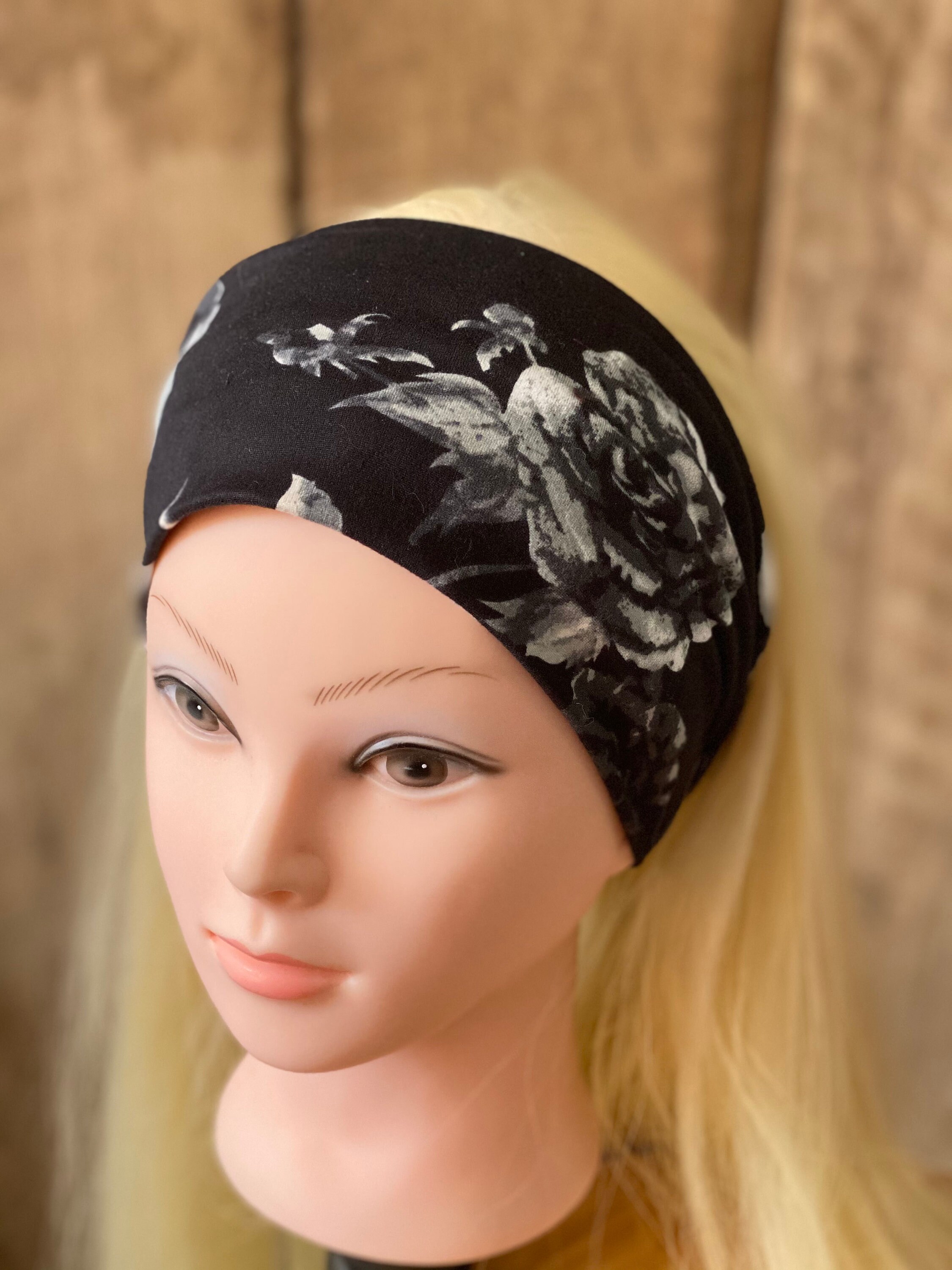 Black Headband With Gray Flowers - Etsy Denmark