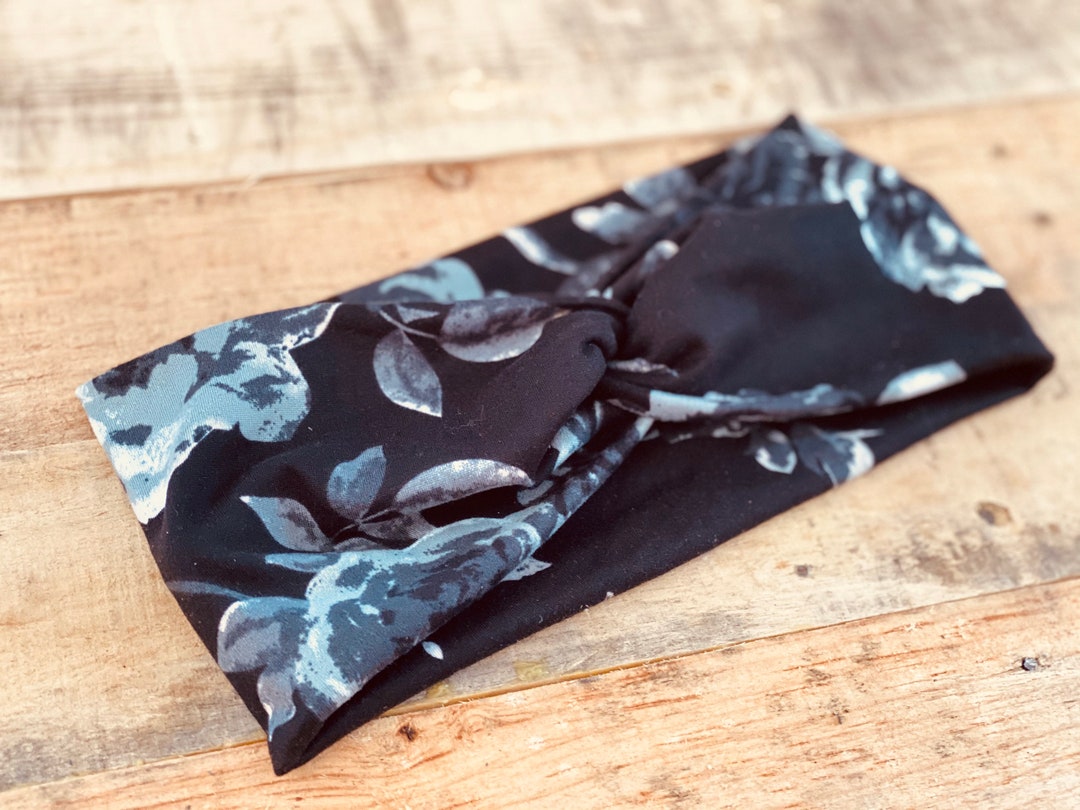 Black Headband With Gray Flowers - Etsy Denmark