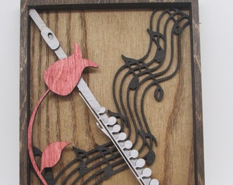 Trumpet Plaque, Wall Art Laser Cut Baltic Birch Layered Wood Picture - Etsy