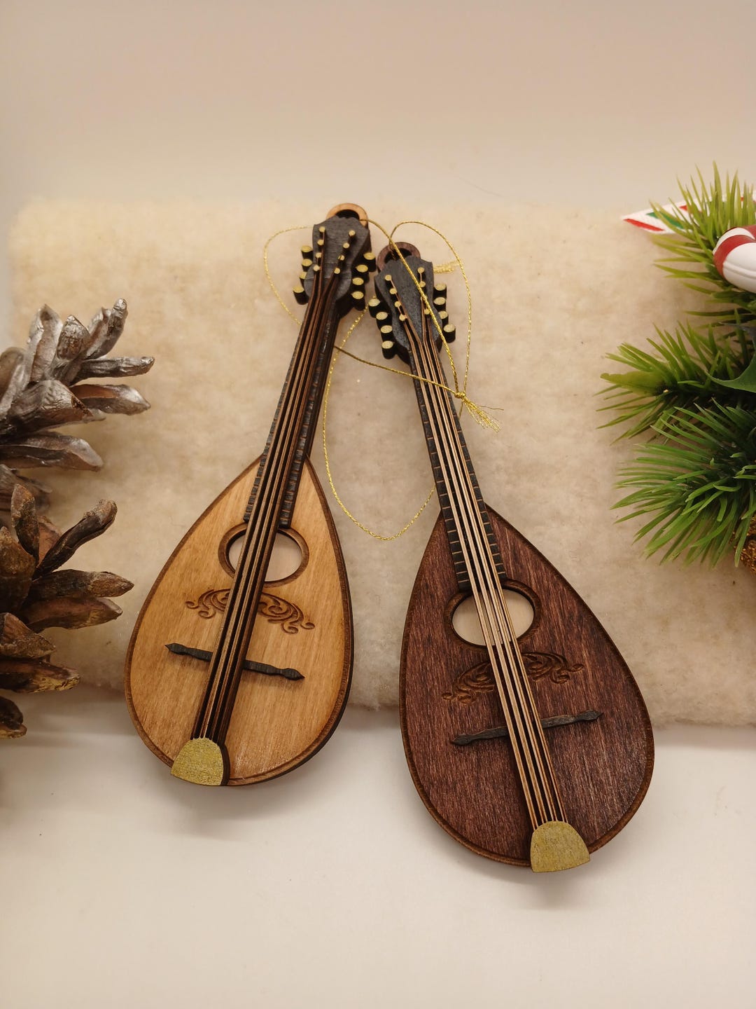 Mandolin Christmas Ornament; Musical Instrument Ornament; Laser Cut and ...