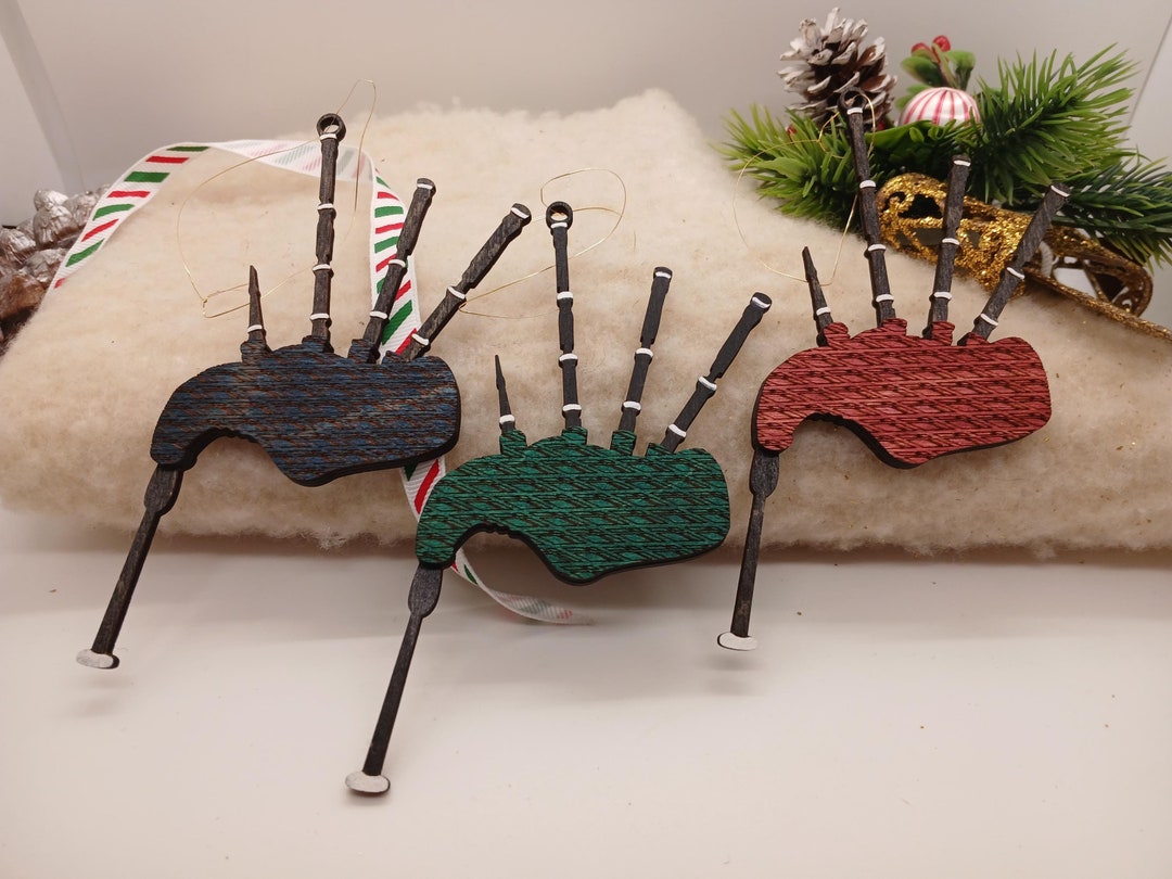Bagpipe Ornament; Musical Instrument Christmas Ornament; Laser Cut Wood ...