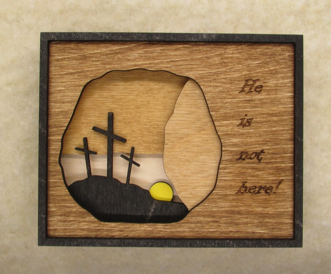 View From the Empty Tomb of Empty Crosses "he is Not Here!" Mini Scene ...