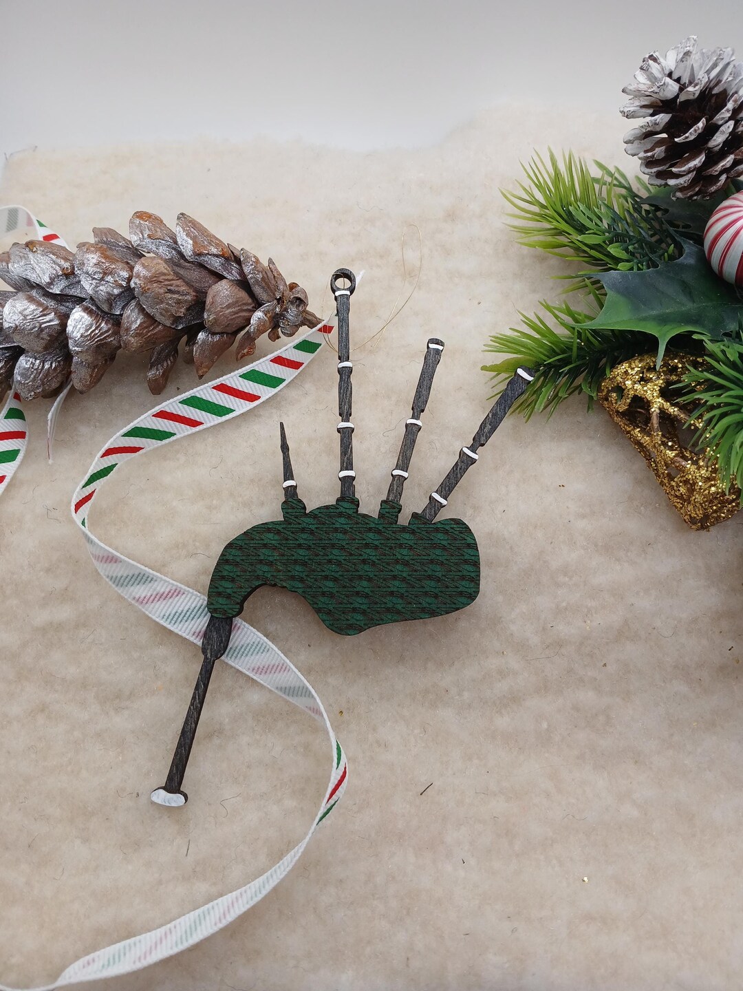 Bagpipe Ornament Musical Instrument Christmas Ornament Laser Cut Wood ...