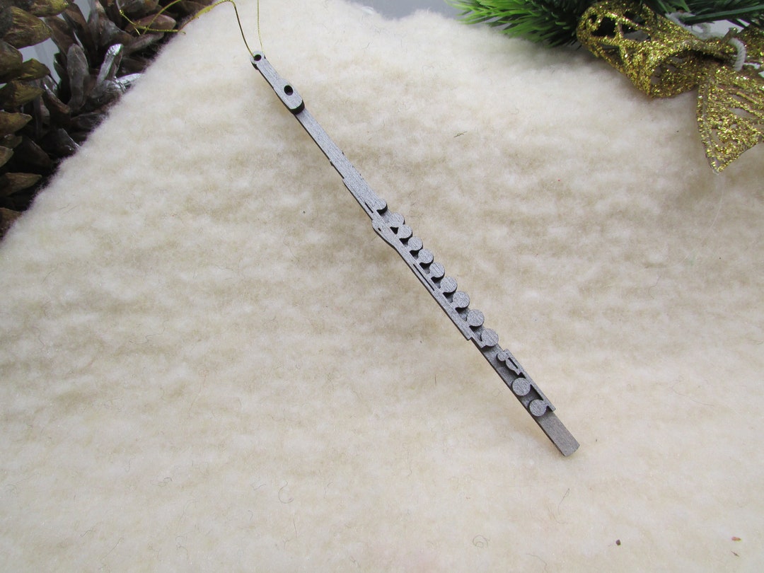 Flute Christmas Ornament; Musical Instrument Ornament; Laser Cut Wood ...