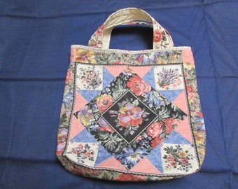 Quilted Floral Tote Bag - Etsy