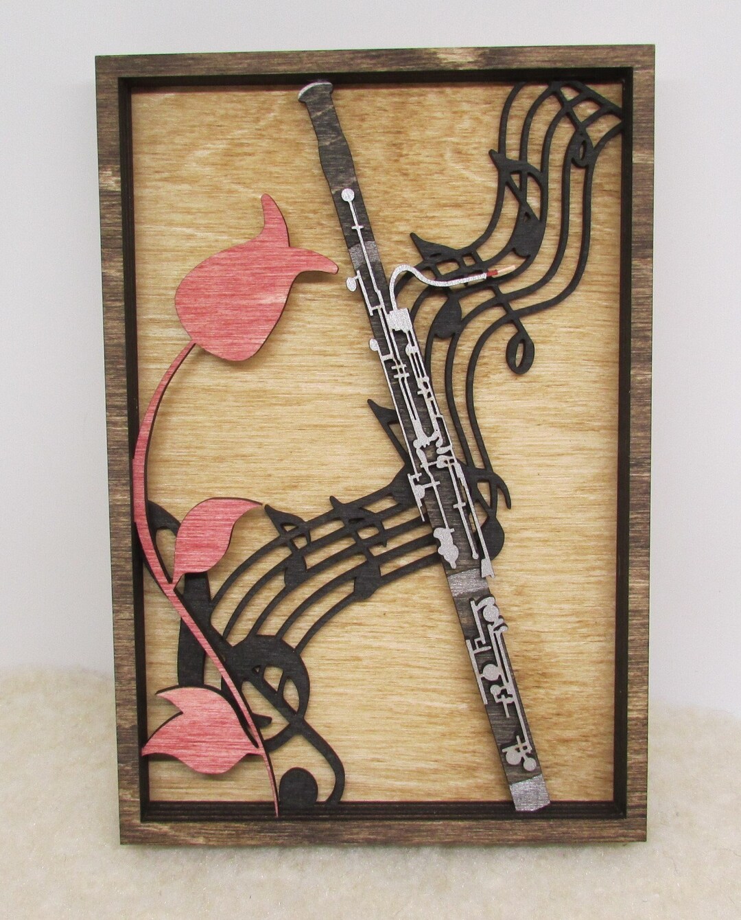 Bassoon Plaque, Wall Art; Laser Cut Baltic Birch Layered Wood Picture ...