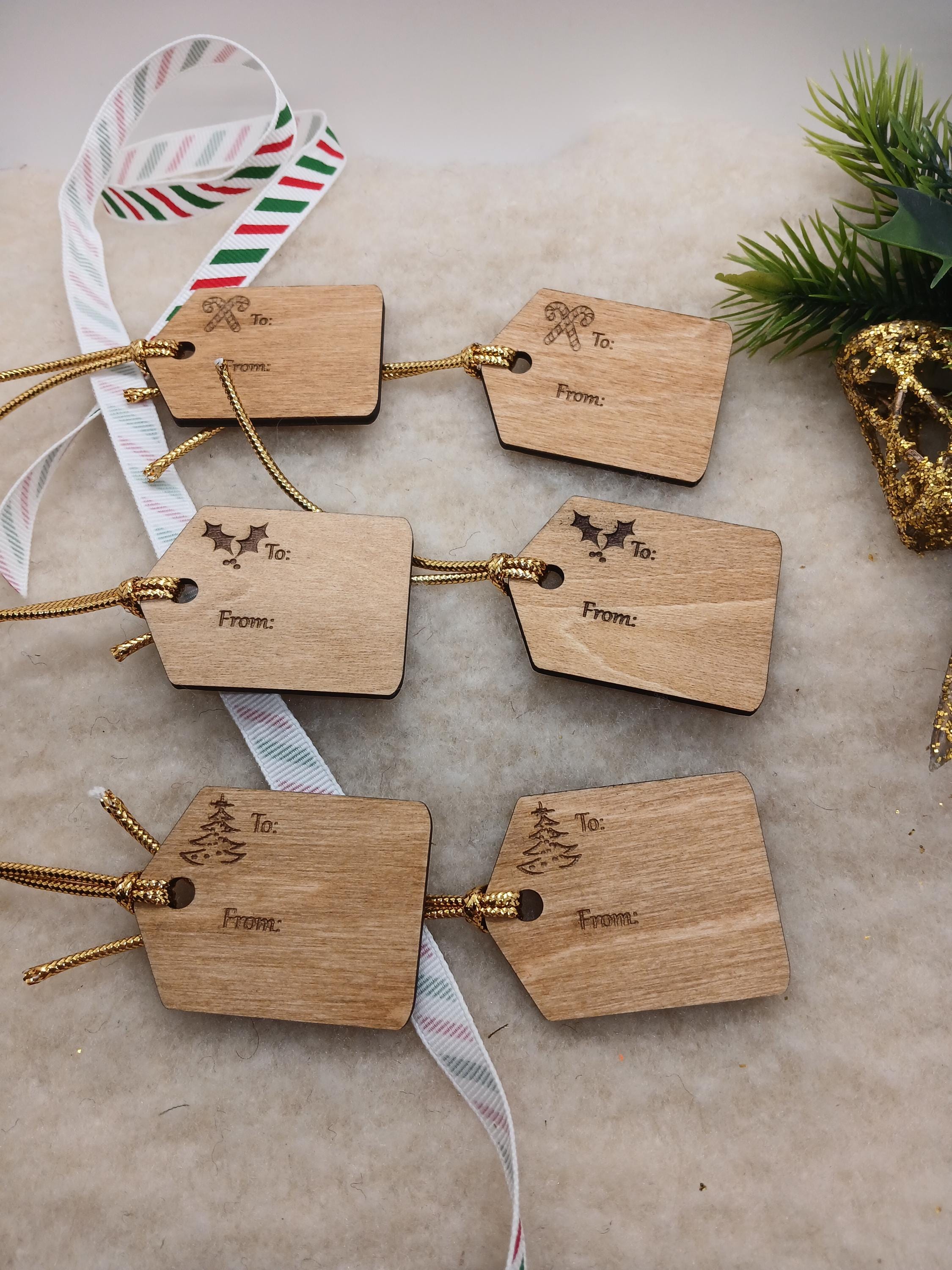 Wooden Christmas Gift Tags, Laser Cut Wood, Writeable - Etsy