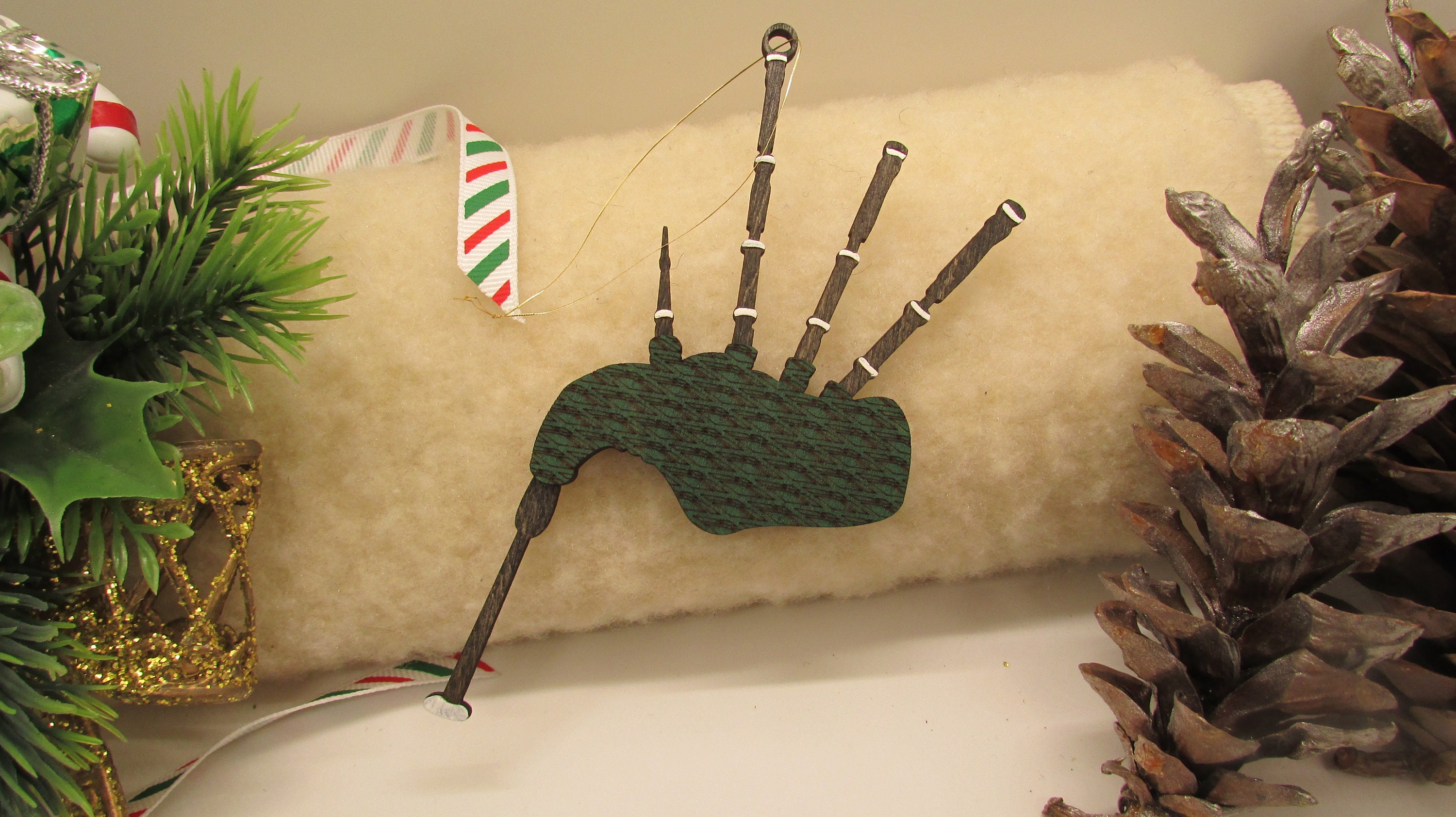Bagpipe Ornament Musical Instrument Christmas Ornament Laser Cut Wood ...