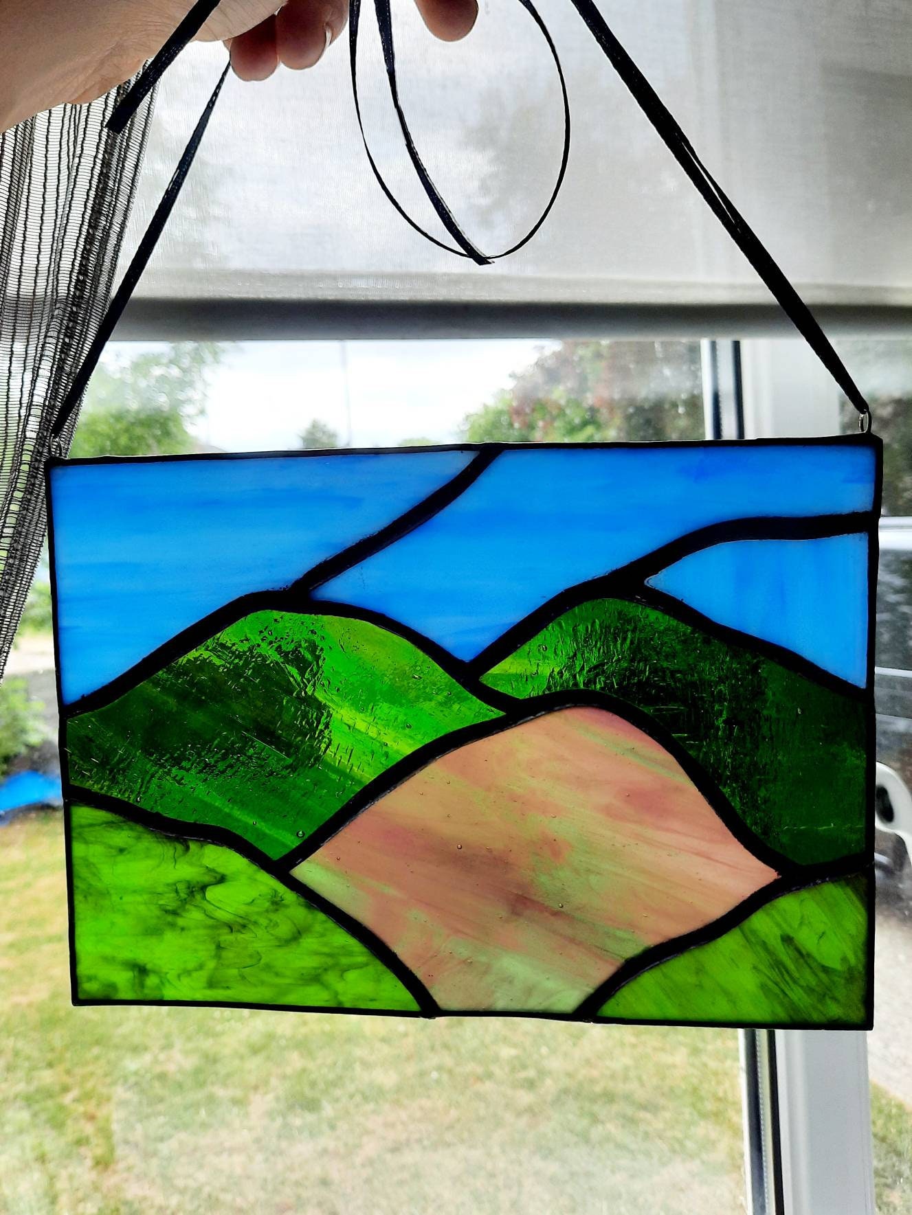 Large Mountains Stained Glass Suncatcher - Etsy