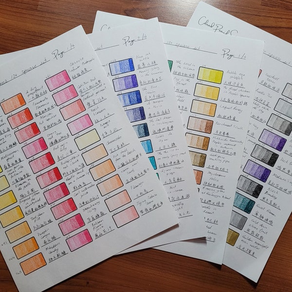 Brutfuner Color Pencil Chart - Etsy