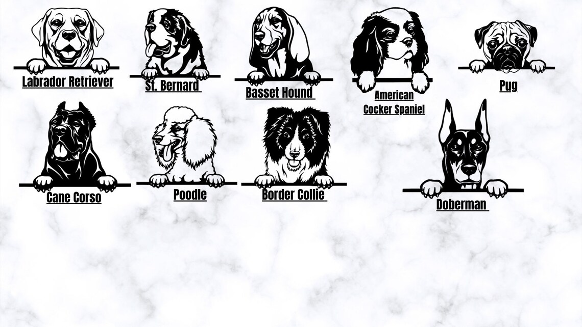 Peeking Dog Decal | Cute Peeking Dogs | Dog Decals - Etsy