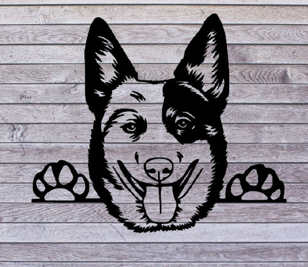 Peeking Australian Cattle Dog Decal | Blue Heeler Decal | Red Heeler ...