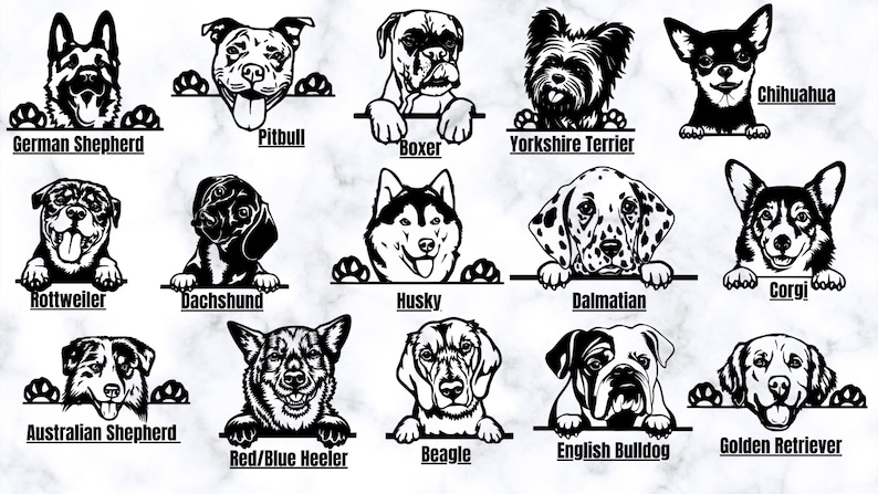 Peeking Dog Decal | Cute Peeking Dogs | Dog Decals - Etsy