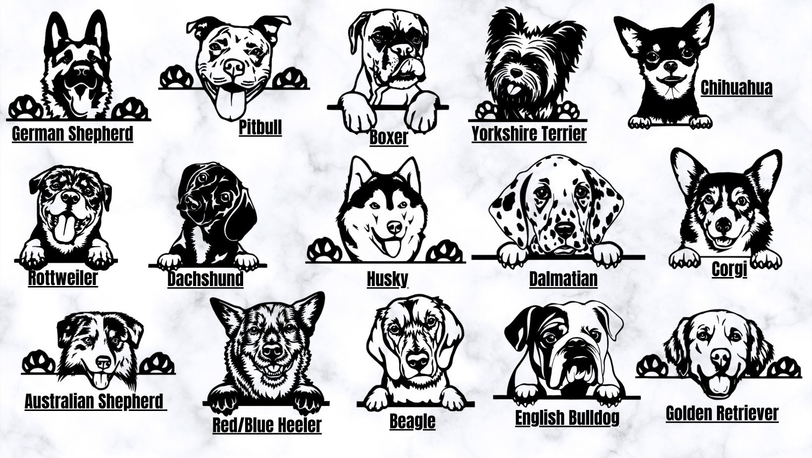 Peeking Dog Decal | Cute Peeking Dogs | Dog Decals - Etsy