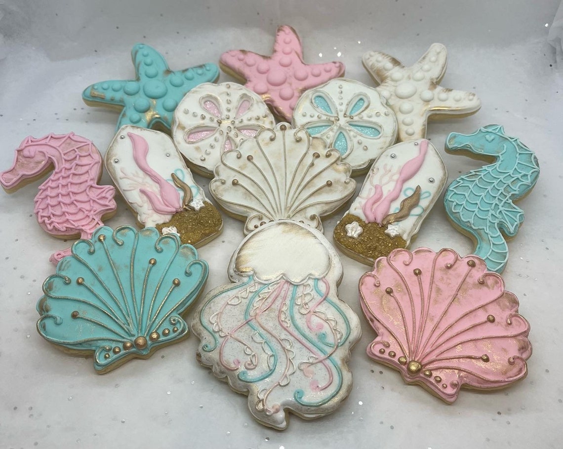 Custom Personalized Royal Icing Decorated Under the Sea - Etsy