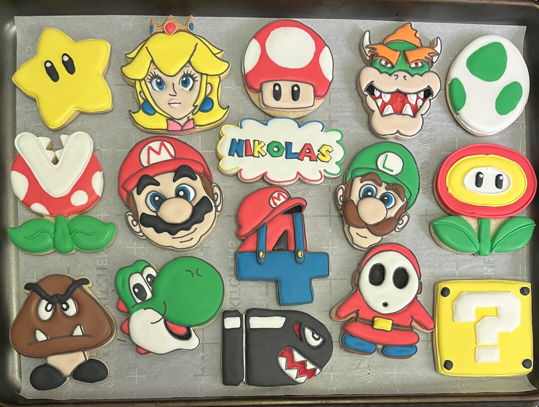 Custom Personalized Super Plumber Brothers Decorated Sugar Cookies ...