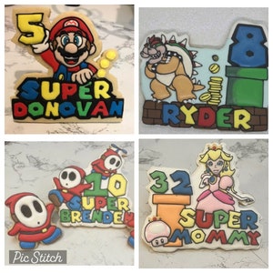Custom Personalized Super Plumber Brothers Decorated Sugar Cookies ...