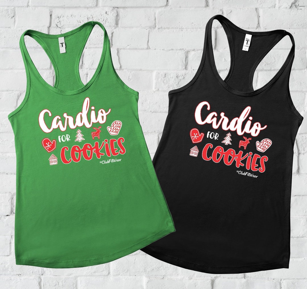 Cardio for Cookies Christmas Workout Tank, Clubfitwear, Racerback Tank ...