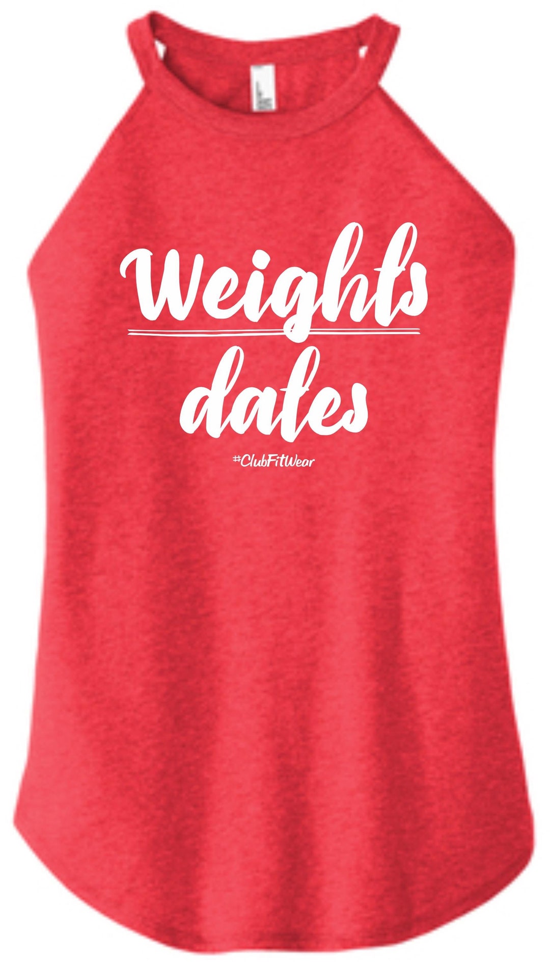 Weights Over Dates - High Neck Rocker Tank - Clubfitwear (wh61) - Etsy