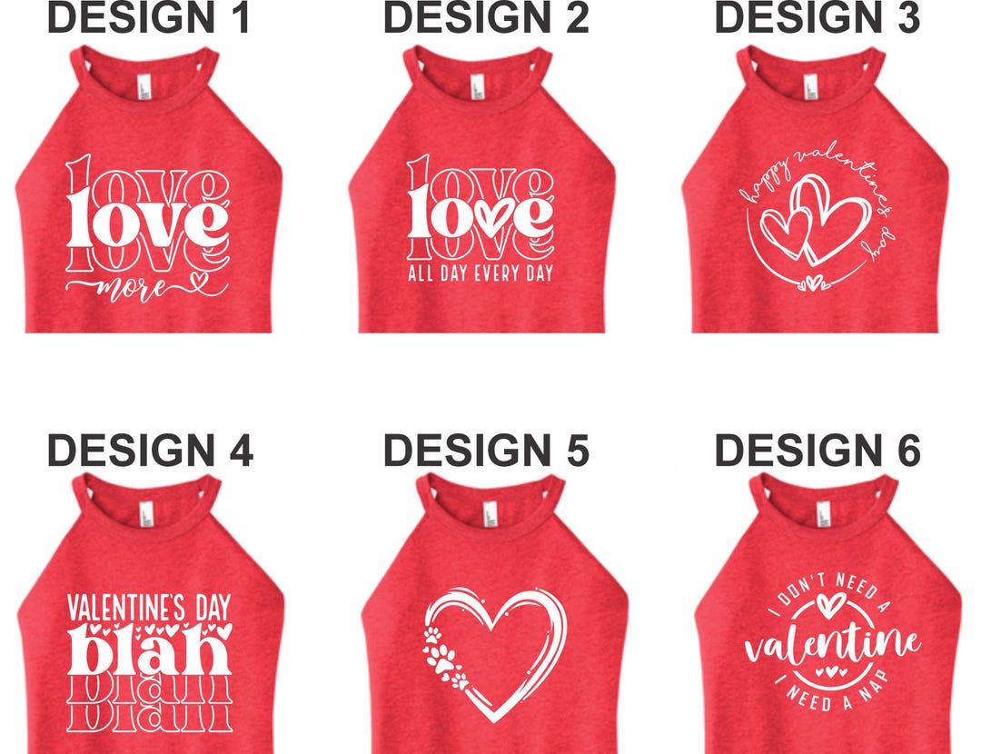 Valentines Day - High Neck Rocker Tanks Collection 3 - Clubfitwear - Etsy