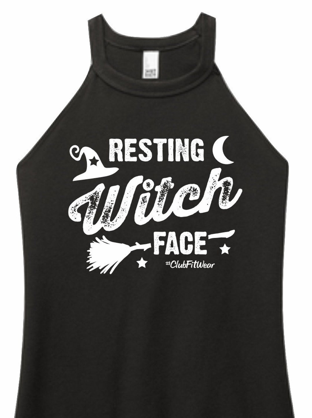Resting Witch Face - High Neck Rocker Tank - Fun Halloween Themed ...