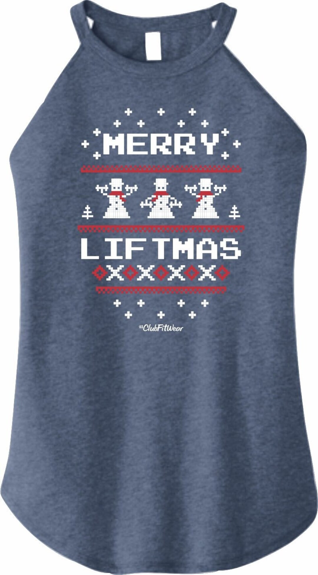 Merry Liftmas Snowmen - High Neck Rocker Tank - Clubfitwear (2c62 ...