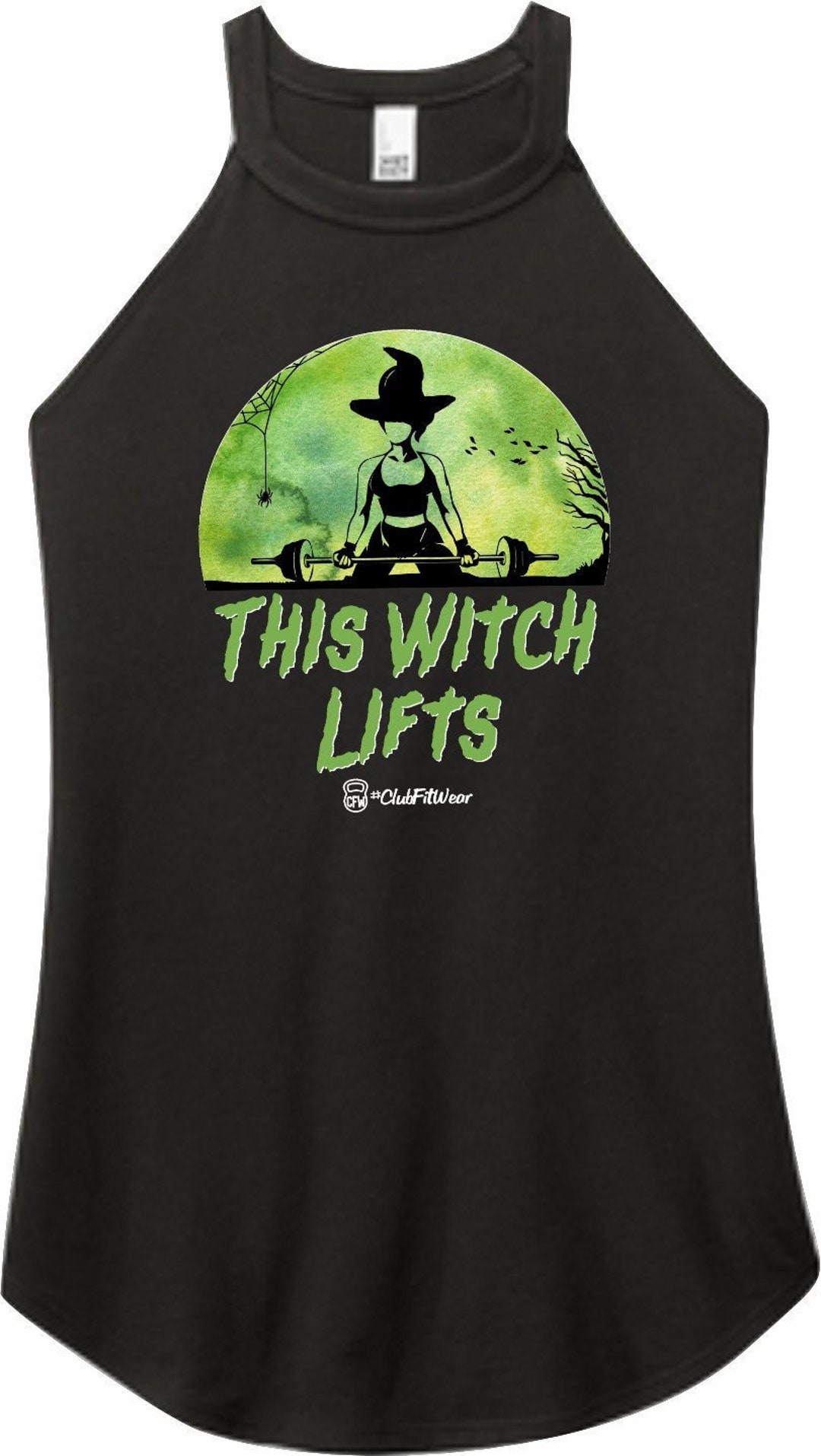 This Witch Lifts (digital Print) - High Neck Rocker Tank - Clubfitwear ...