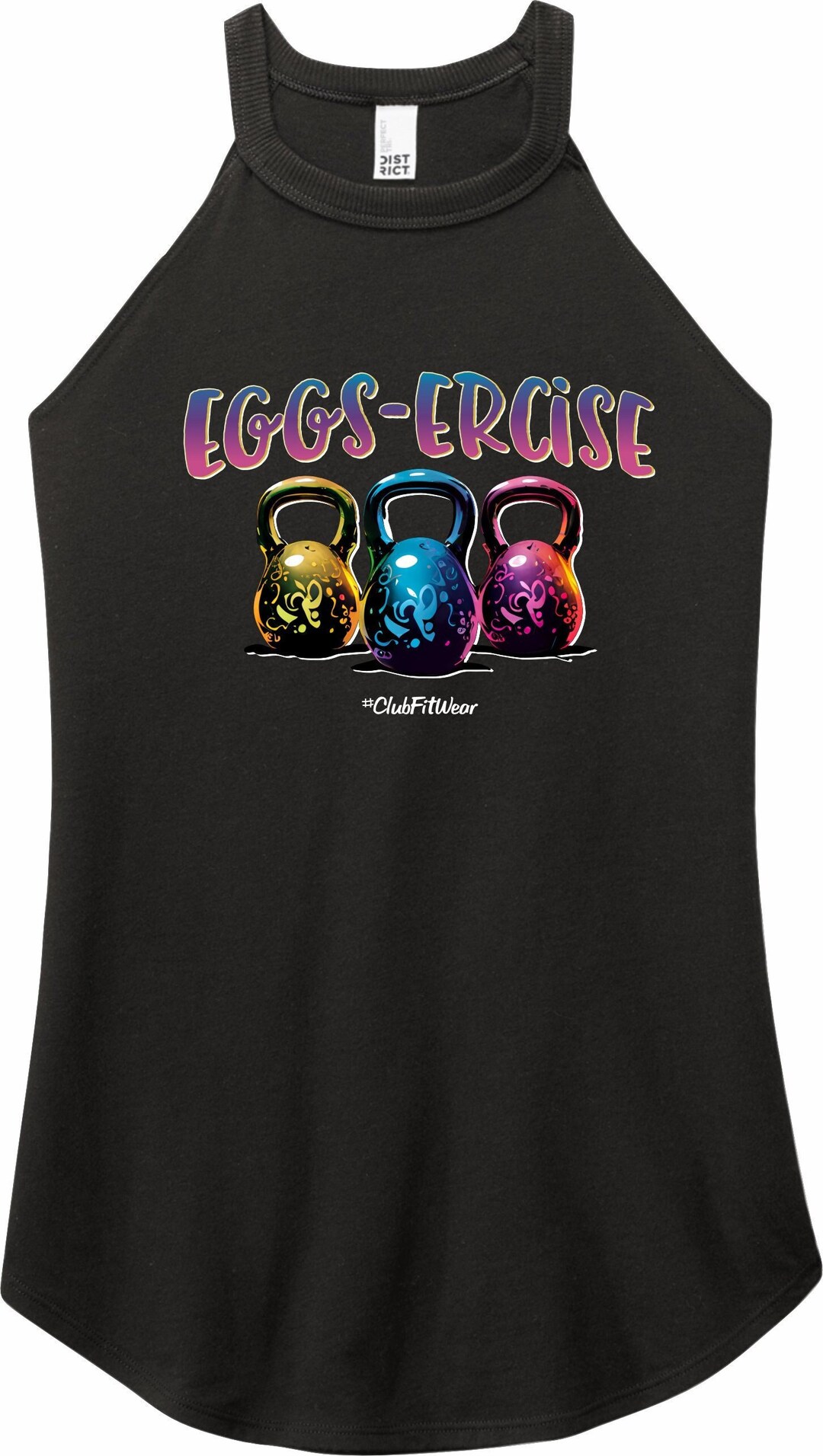 EGGS-ERCISE - High Neck Rocker Tank - Cute Easter Shirt - Clubfitwear ...