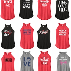 Valentines Day - High Neck Rocker Tanks 2 - Clubfitwear - Etsy