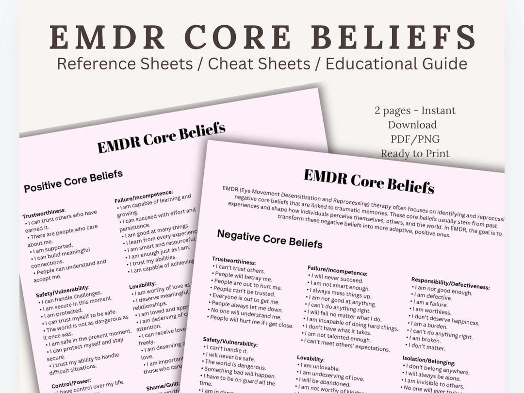 EMDR Core Beliefs Eye Movement Desensitization and Reprocessing ...