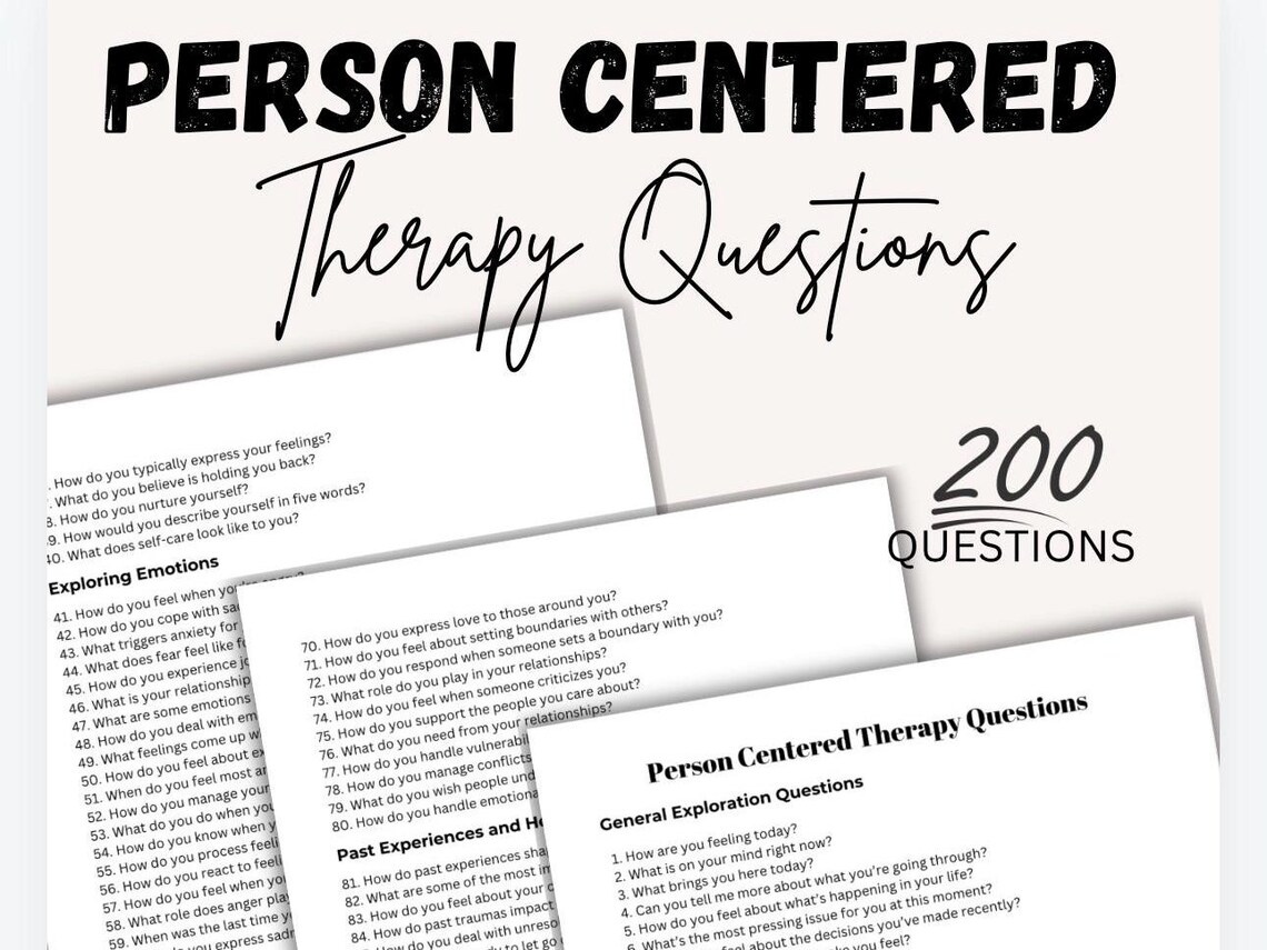 Person-centered Therapy Questions, Self-reflection Toolkit (PDF ...