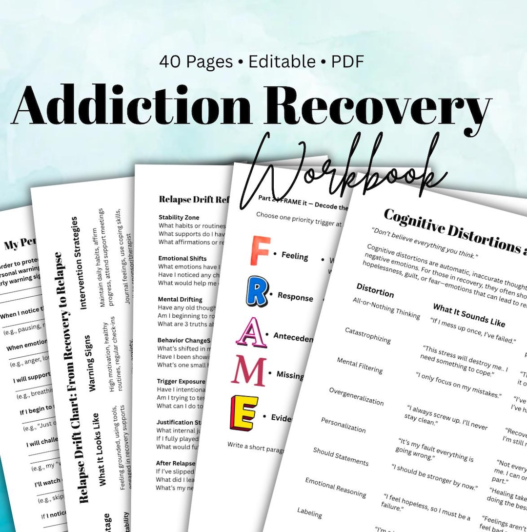 Addiction Recovery Workbook | Relapse Prevention Tools (PDF) - Etsy