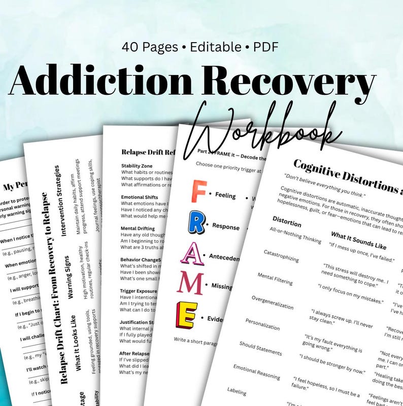 Addiction Recovery Workbook | Relapse Prevention Tools (PDF) - Etsy