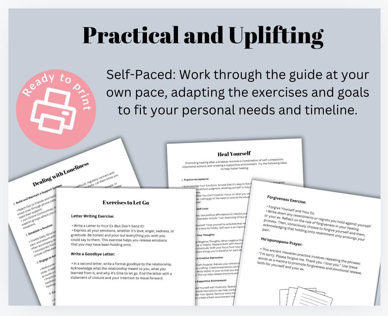 Breakup Healing Guide Worksheets to Heal From Relationship Survival ...