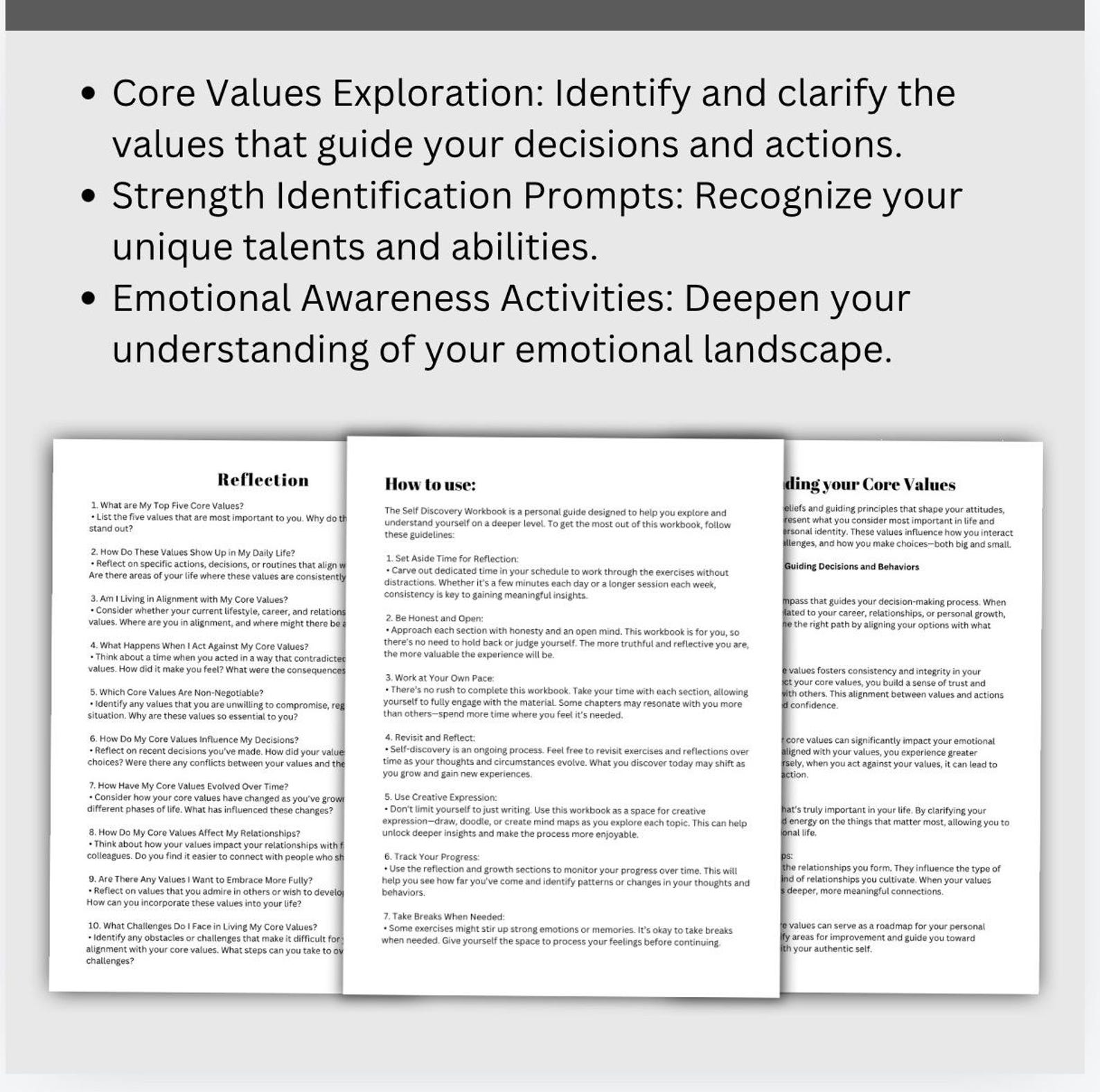 Self Discovery Workbook Transformative Journey Life Coaching Resource ...