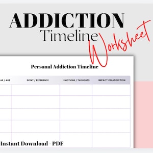 Addiction Timeline Worksheet, Relapse Prevention Tool (PDF Pattern) - Etsy