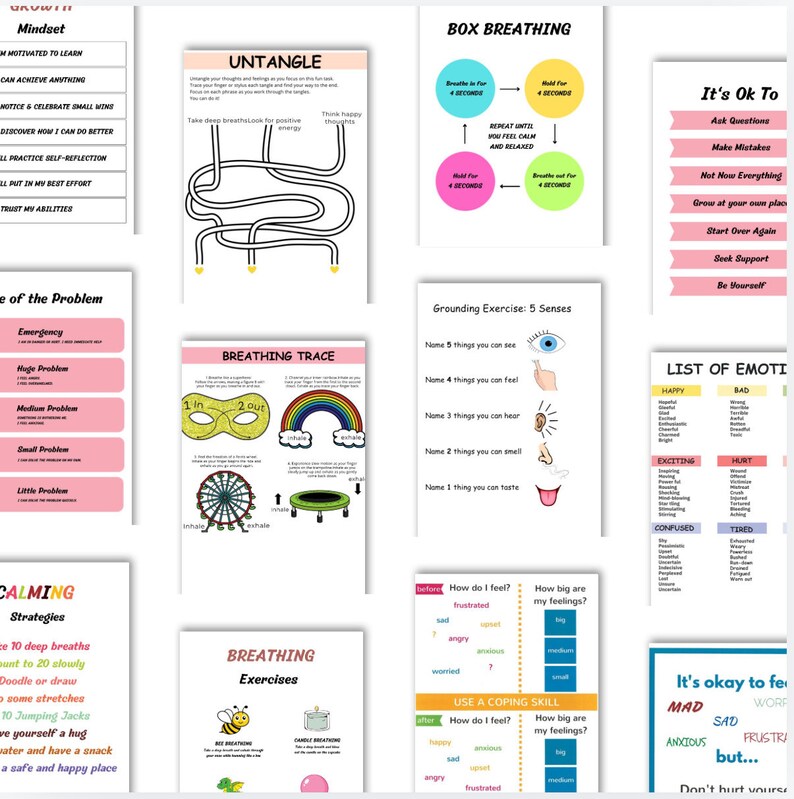 Kids Coping Skills Toolbox Social Emotional Learning Kit for Mental ...